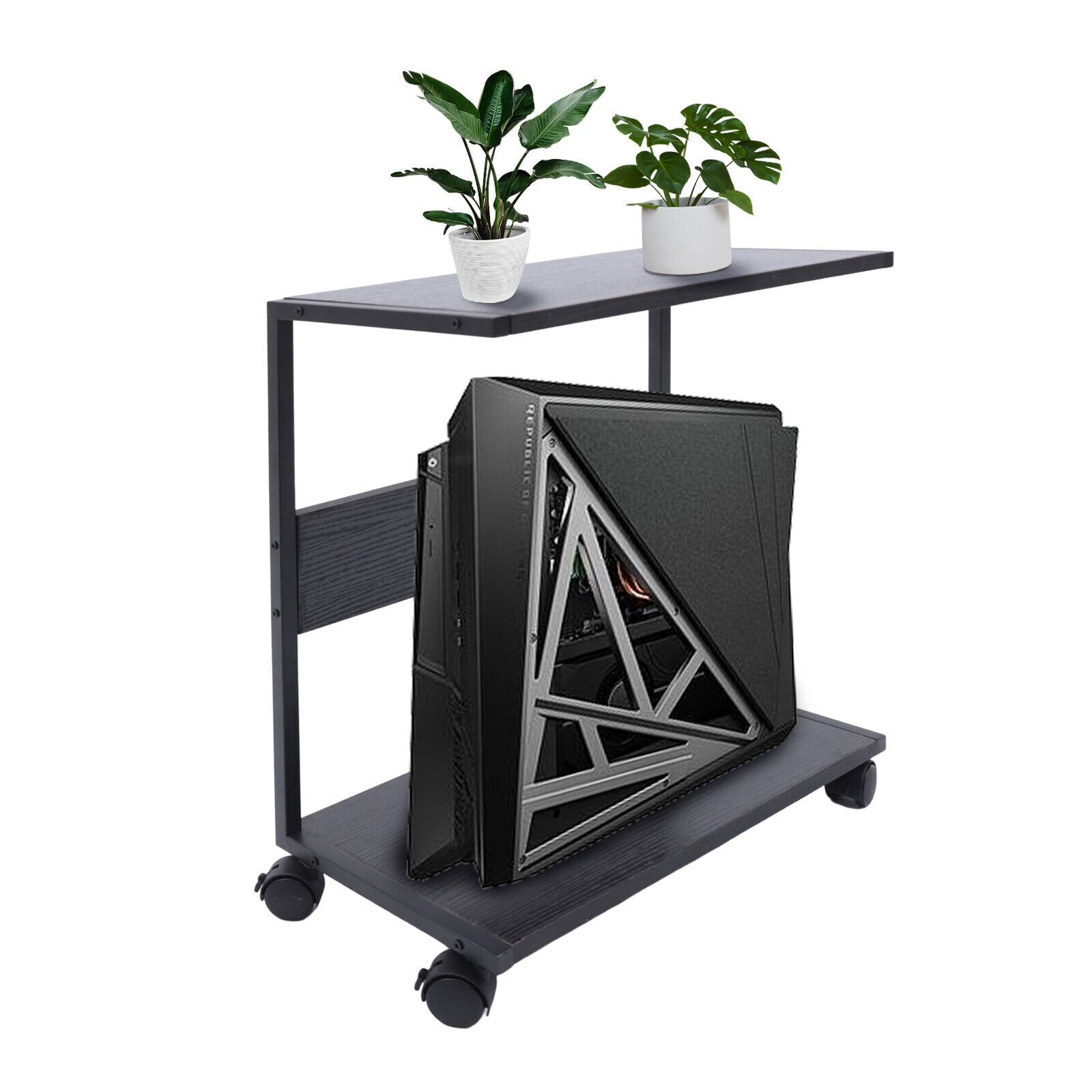 2-Tier Computer Tower Stand ,CPU Holder,Under Desk Stand W/ Lockable ...