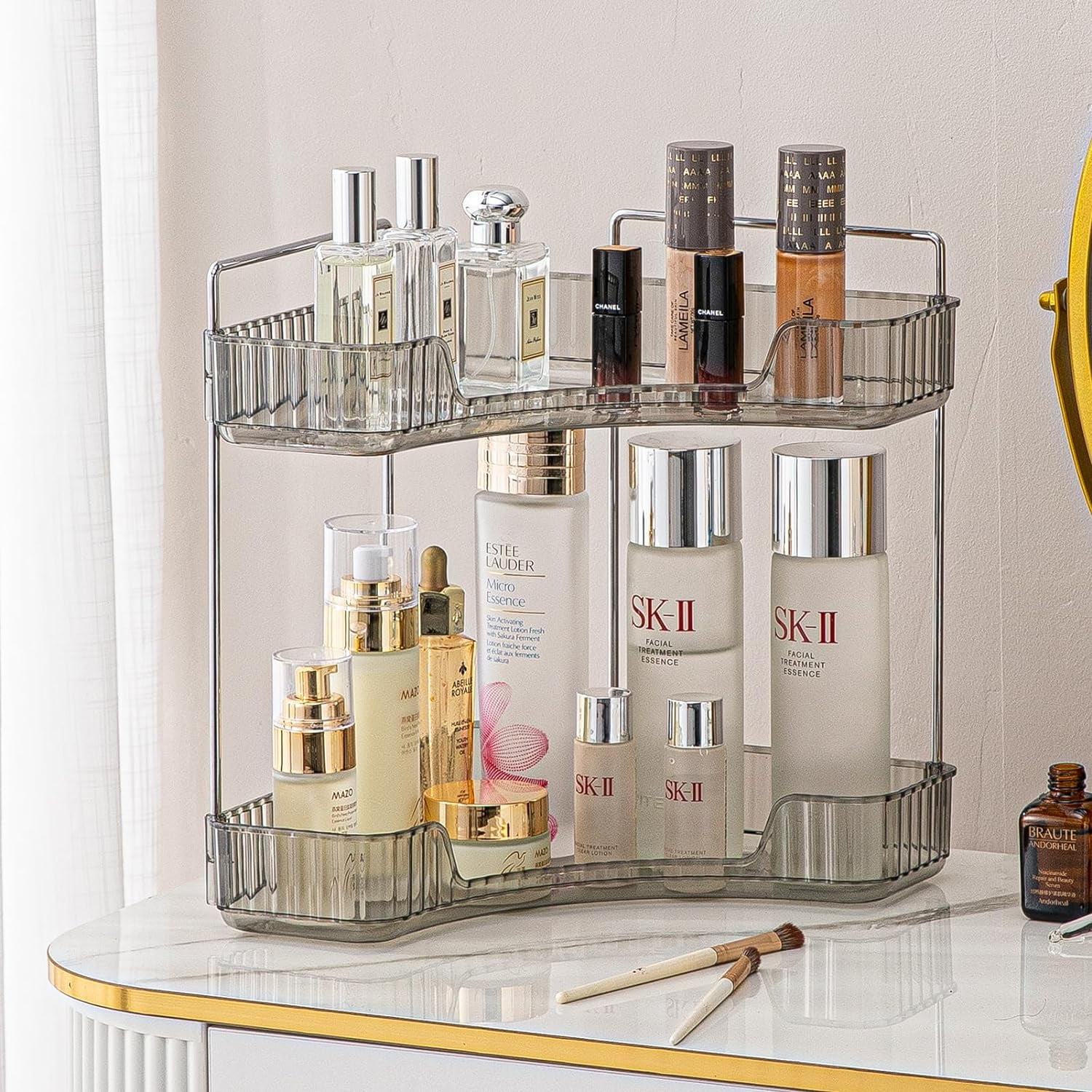 2-Tier Corner Bathroom Counter Organizer, Bathroom Countertop Perfume ...