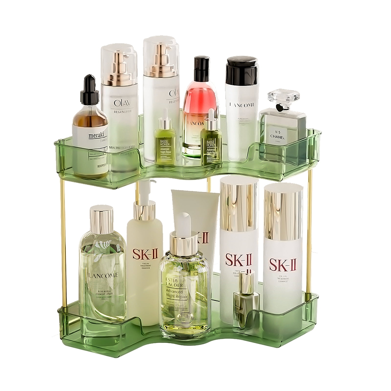 2-Tier Corner Bathroom Counter Organizer, Countertop Perfume Tray and ...