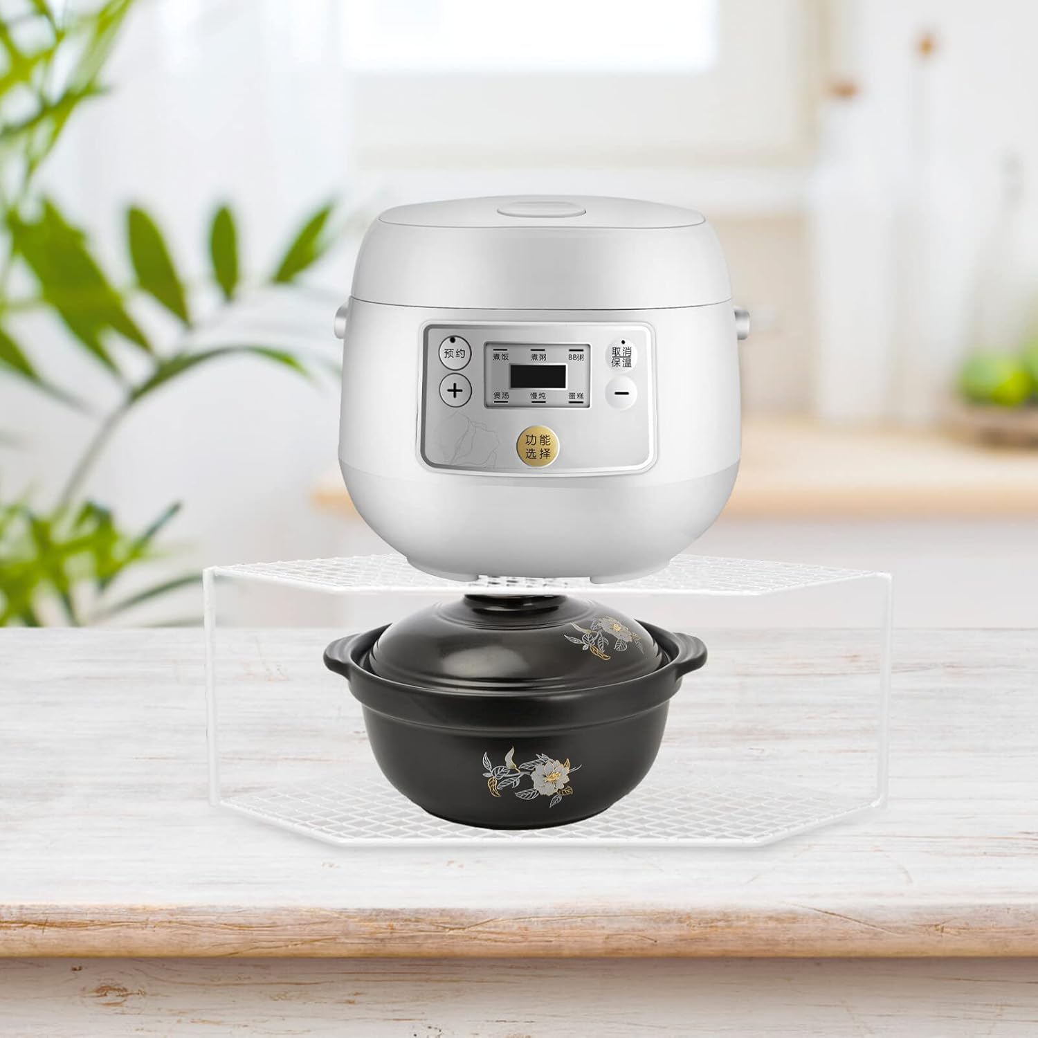 2-Tier Corner Shelf Kitchen Cabinet Organizer 2-Tier Shelf Counter And ...