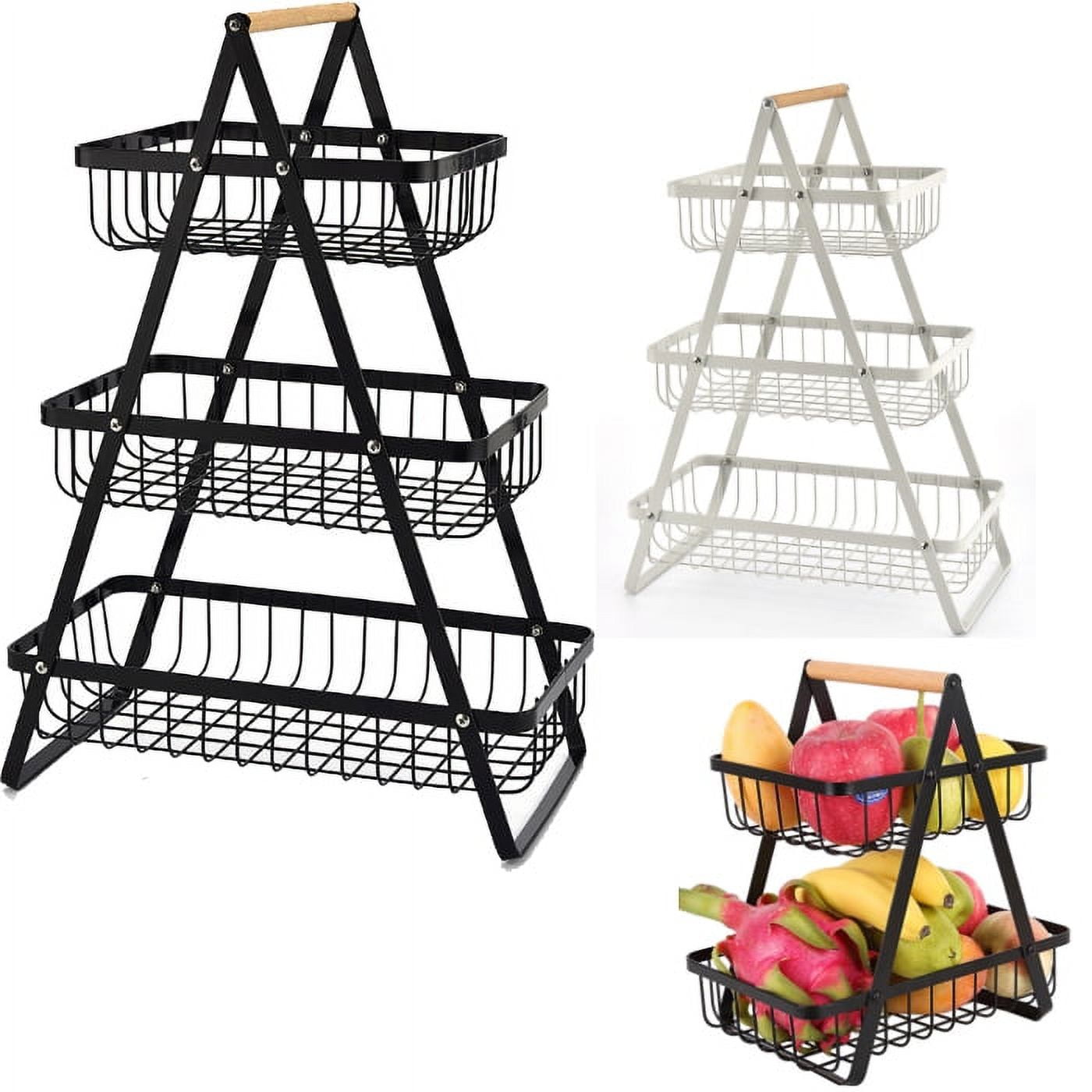 2 Tier Countertop Fruit Basket,Portable Fruit Bowle Basket for Kitchen ...
