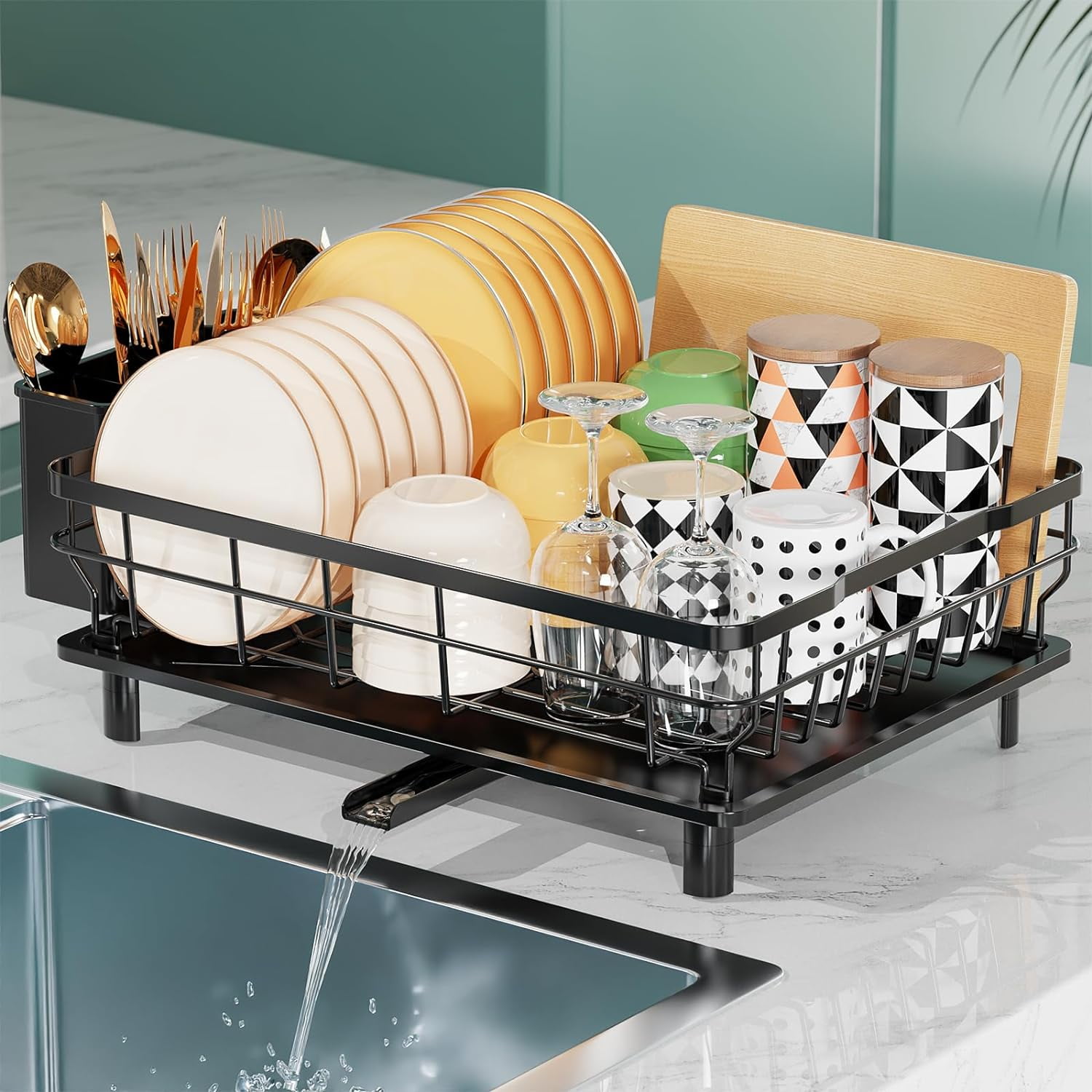 2 Tier Dish Drying Rack Multifunctional Dish Rack for Kitchen Counter ...