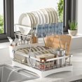 2 Tier Dish Drying Rack Sliver Stainless Steel For Kitchen Countertops ...