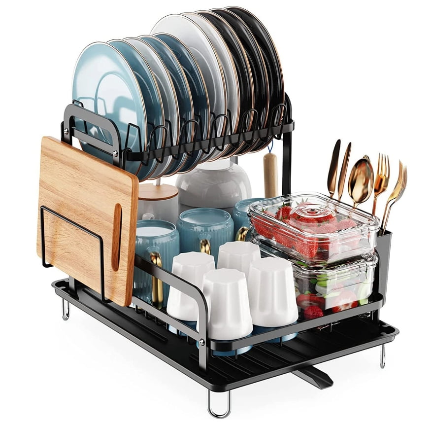 Dish Drying Rack for Kitchen Counter Space Saving Rustproof Dish Rack ...