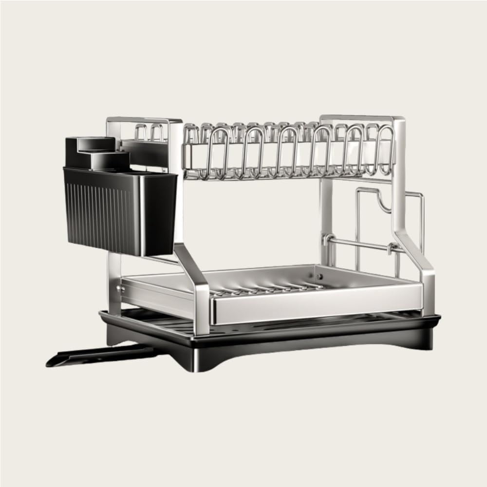 2-Tier Dish Rack, Cutlery Storage Rack, Metal Cutlery Rack, Storage ...