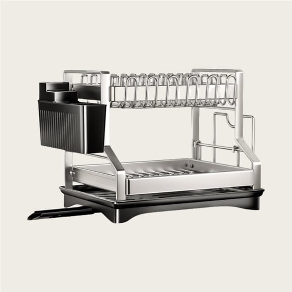 2-Tier Dish Rack, Cutlery Storage Rack, Metal Cutlery Rack, Storage ...
