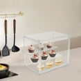 2 Tier Display Shelf Cake Cupcake Bread Storage Container Pantry Bakery ...