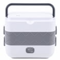 2-Tier Electric Heating Lunch Box, 2L Portable Food Warmer with 4 ...