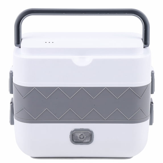 2-Tier Electric Heating Lunch Box, 2L Portable Food Warmer with 4 ...