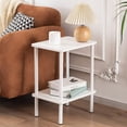 2 Tier End Table, Boho Side Table with Storage Shelf, Nightstand ...