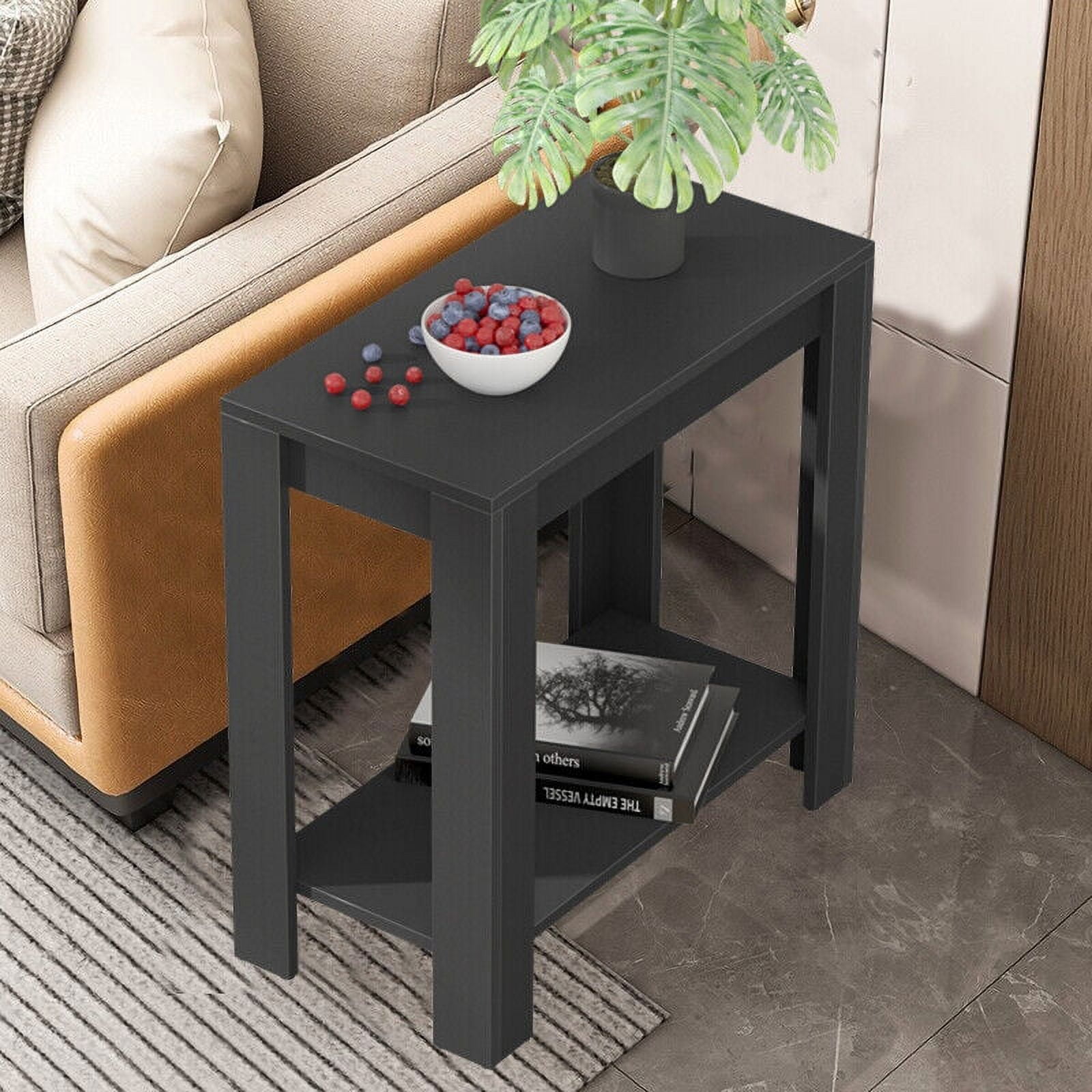 2 Tier End Table Narrow Couch Bedside Tables Nightstand Slim Accent ...