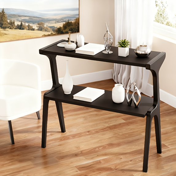 2-Tier End Table for Living Room | Farmhouse Slim Sofa Side Table with ...