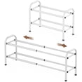 2-Tier Expandable Shoe Rack, Adjustable Heavy Duty Metal Free Standing ...