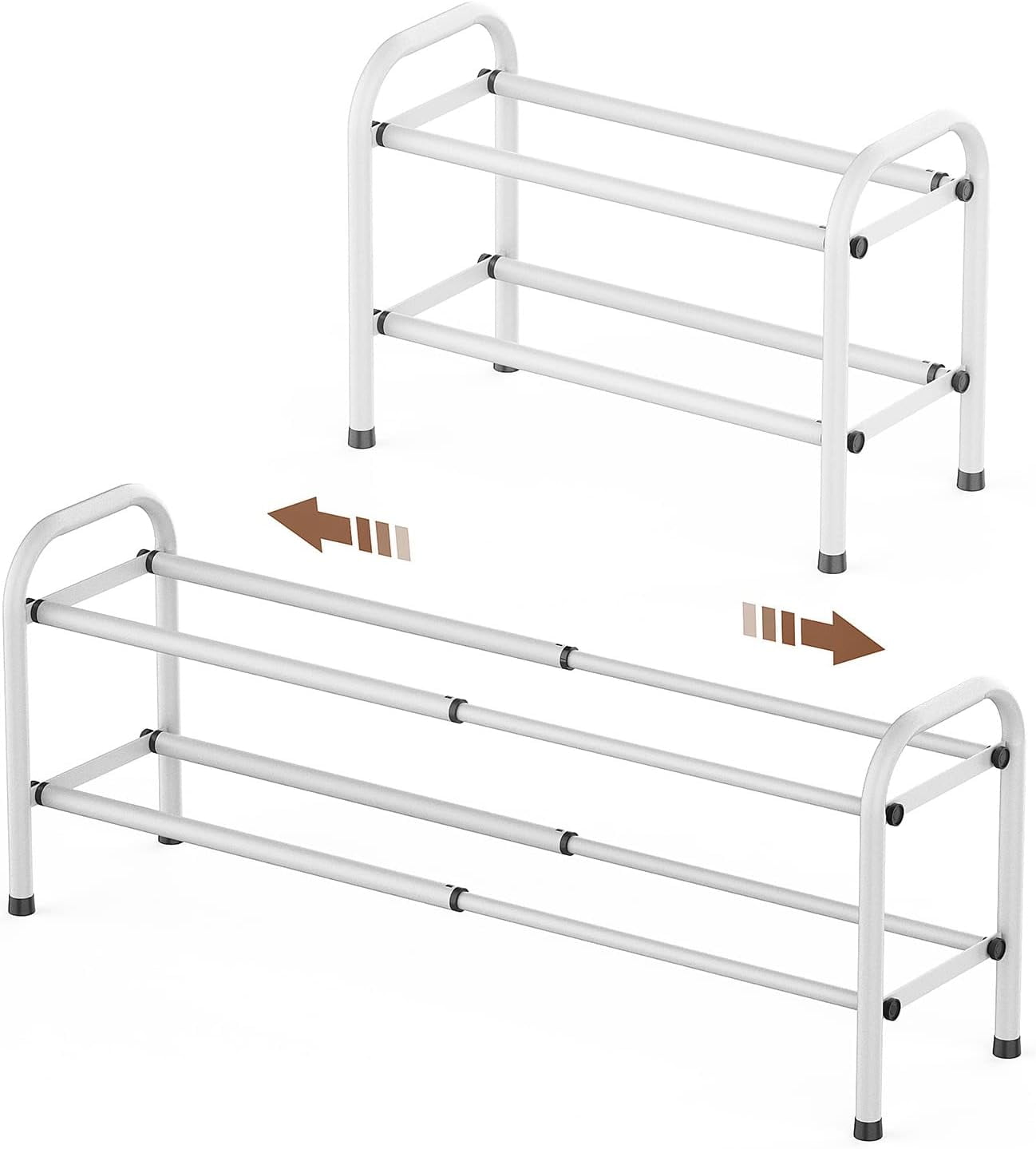 2-Tier Expandable Shoe Rack,Adjustable Shoe Shelf Storage Organizer ...