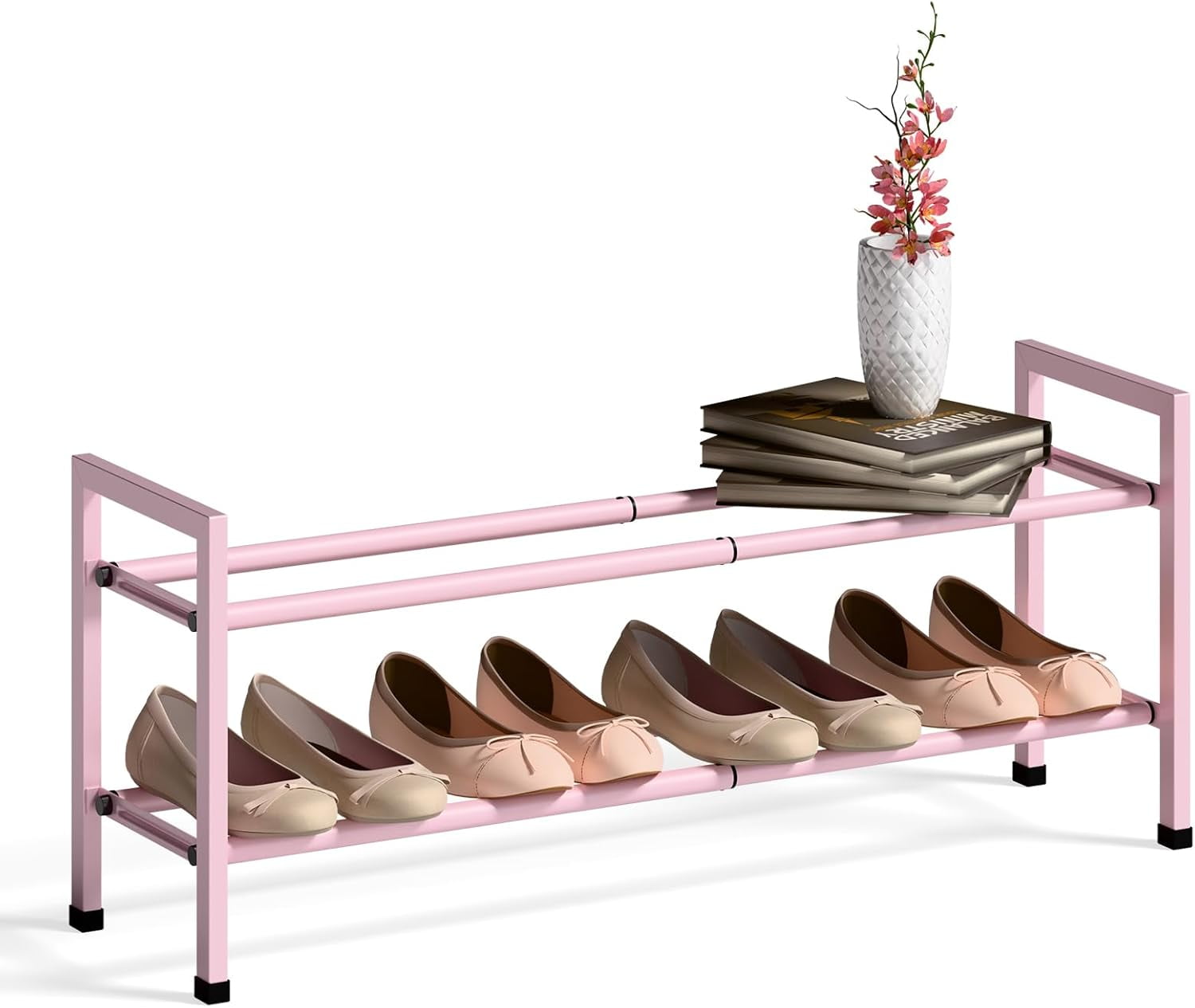 2-Tier Expandable Shoe Rack for Closet, 18“-33” Adjustable Shoe Rack ...