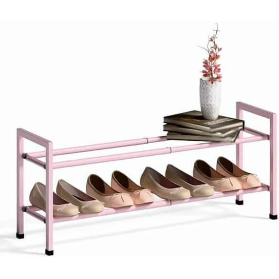 2-Tier Expandable Shoe Rack for Closet, 18“-33” Adjustable Shoe Rack ...