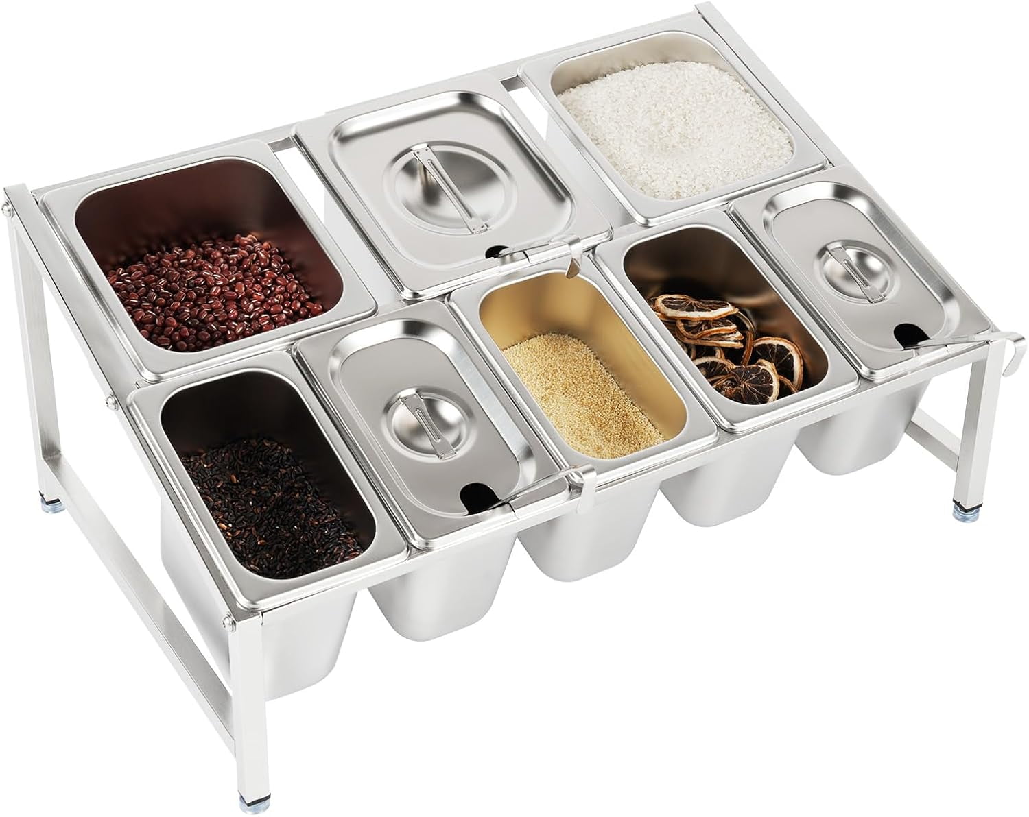 2-Tier Expandable Spice Rack Spice Rack Set 8 Pans Spice Racks Shelf ...