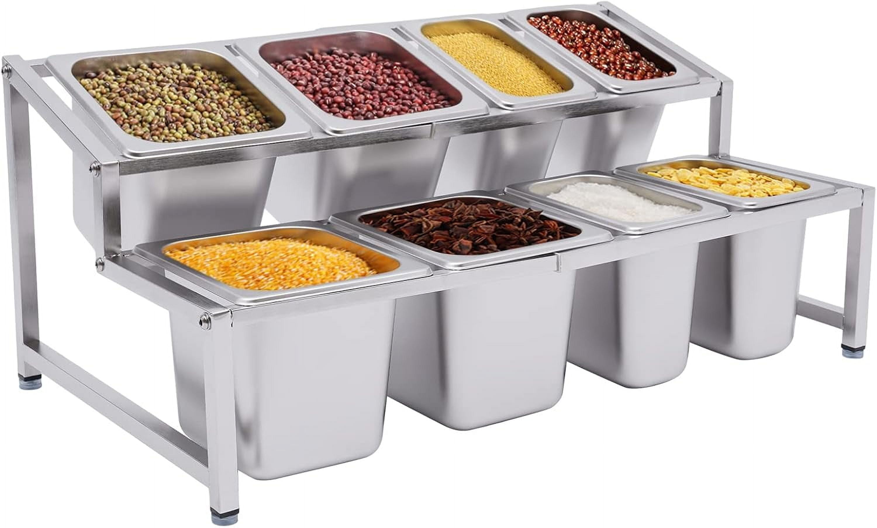 2-Tier Expandable Spice Rack,Stainless Steel Kitchen Spice Rack ...