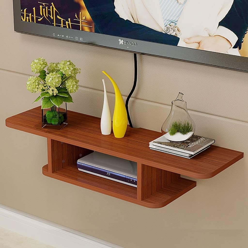 2-Tier Floating Media Console Cable Box Wall Mount TV Shelf Heavy ...
