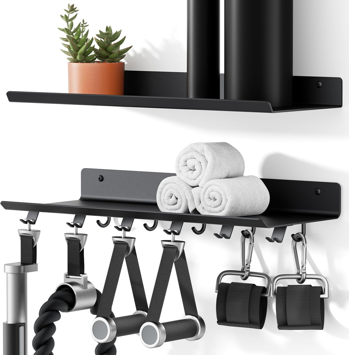 2-Tier Floating Shelf Compatible with Tonal Accessories, Home Gym ...