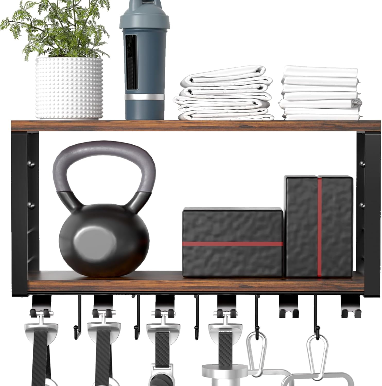 2 Tier Floating Shelf Compatible with Tonal Accessories, T-Bracket Lock ...