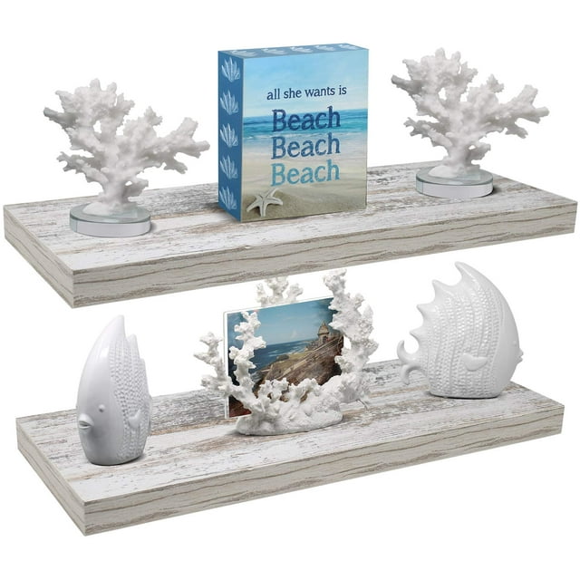 2 Tier Floating Shelf Large - White - Walmart.com