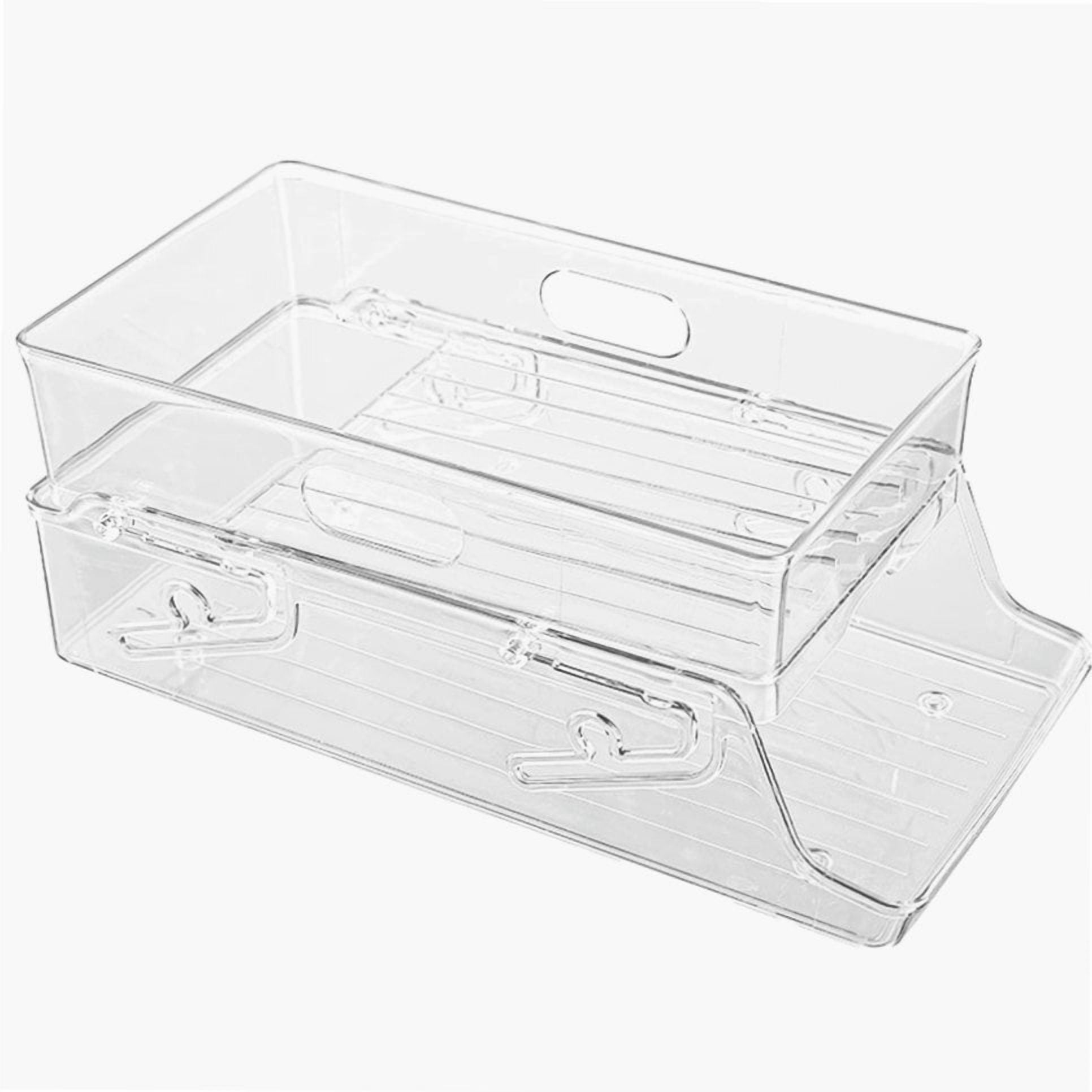 2-Tier Foldable Soda Can Storage Organizer, Automatic Rolling Plastic ...