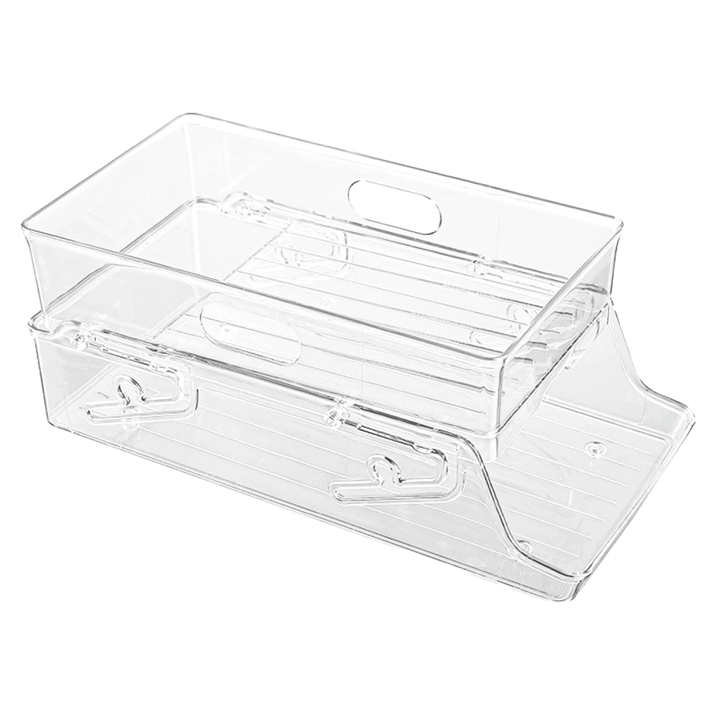 2-Tier Foldable Soda Can Storage Organizer, Automatic Rolling Plastic ...