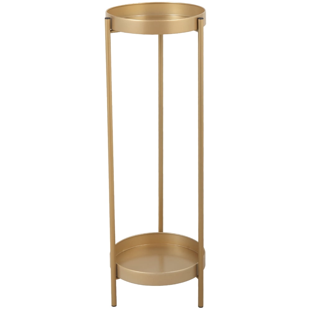 2-Tier Folding Metal Plant Stand, 31.5" Tall, Golden Finish - Walmart.com