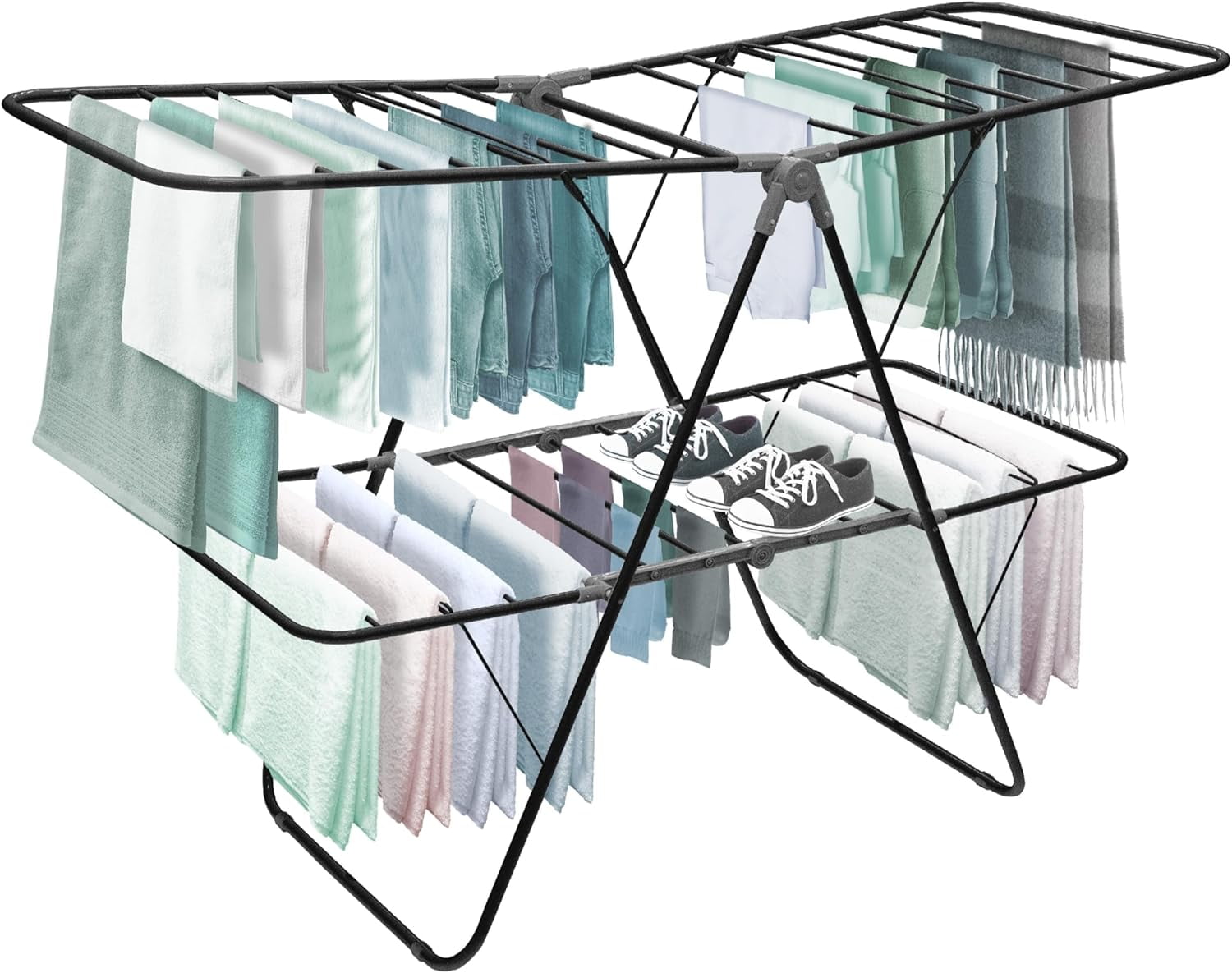 2 Tier Folding Rack – Indoor/Outdoor Collapsible Clothes Dryer Stand ...