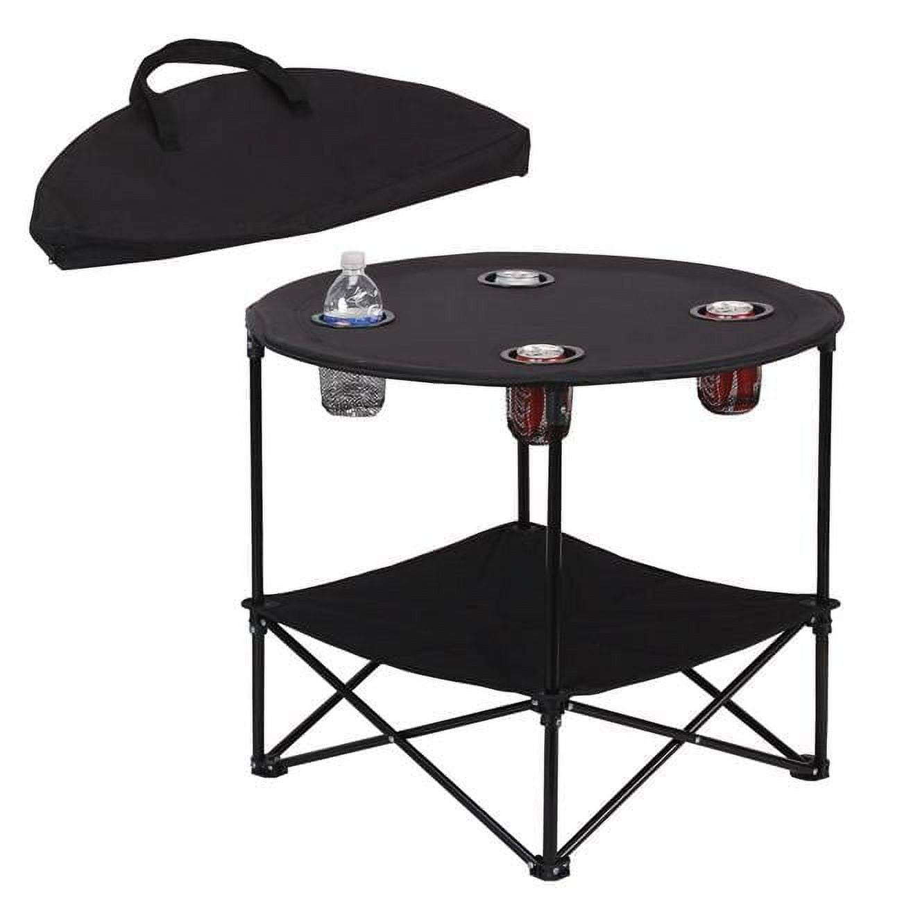 Walmart 2-Tier Foldable Outdoor Table with Extra Space, Black - Walmart.com