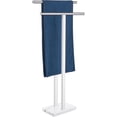 2-Tier Free-Standing Towel Rack with Heavy Marble Base and Polished ...