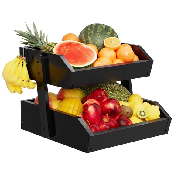2 Tier Fruit Basket For Kitchen Counter Large Capacity Storcountertop ...