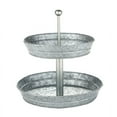 2-Tier Galvanized Metal Serving Tray with Metal Center Dowel - Walmart.com