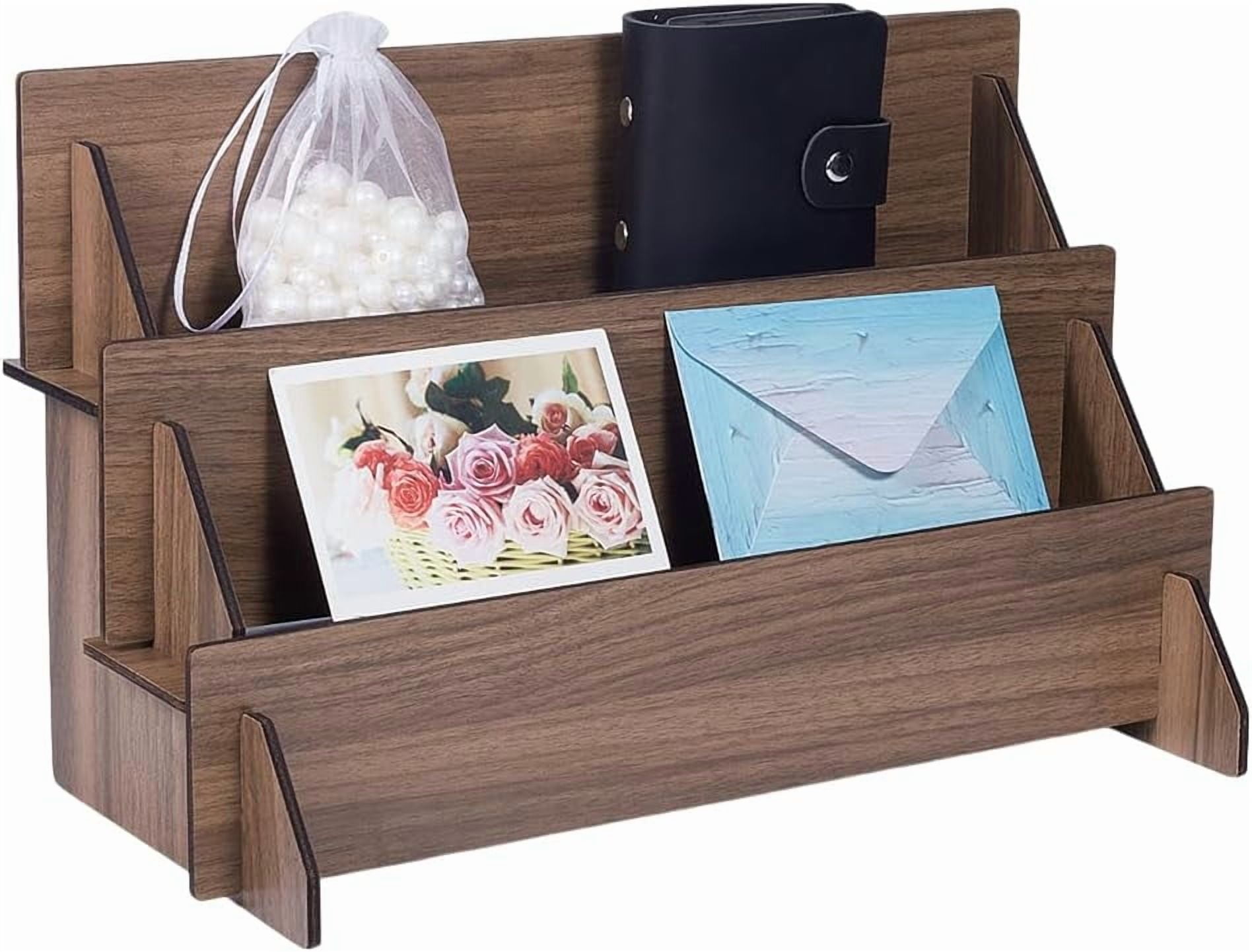 2 Tier Greeting Card Display Stand Wood Retail Display Rack Portable ...