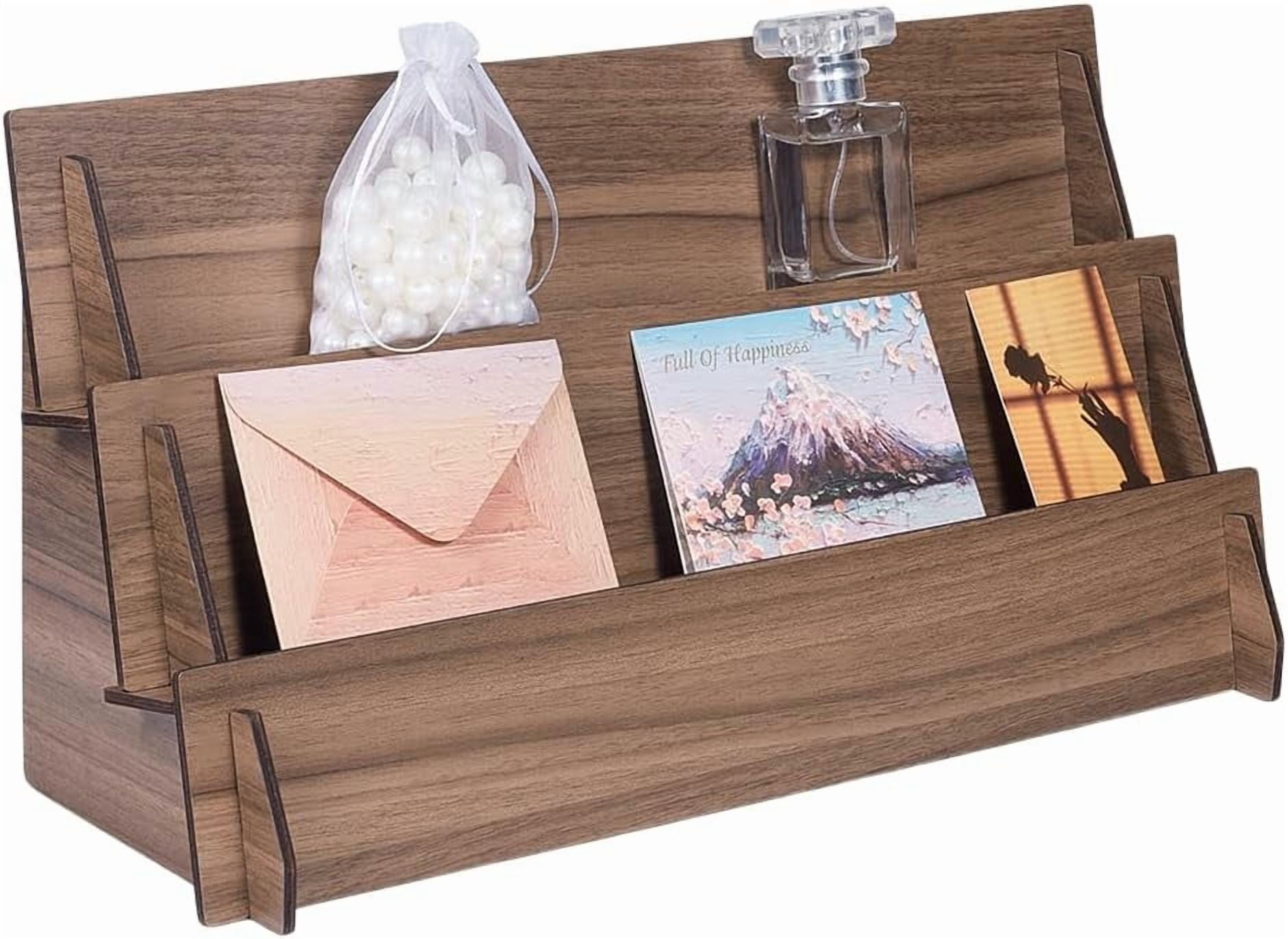 2 Tier Greeting Card Display Stand Wood Retail Display Rack Portable ...