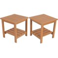 2-Tier HDPE Outdoor Side Table, Weather-Resistant Patio End Table for ...