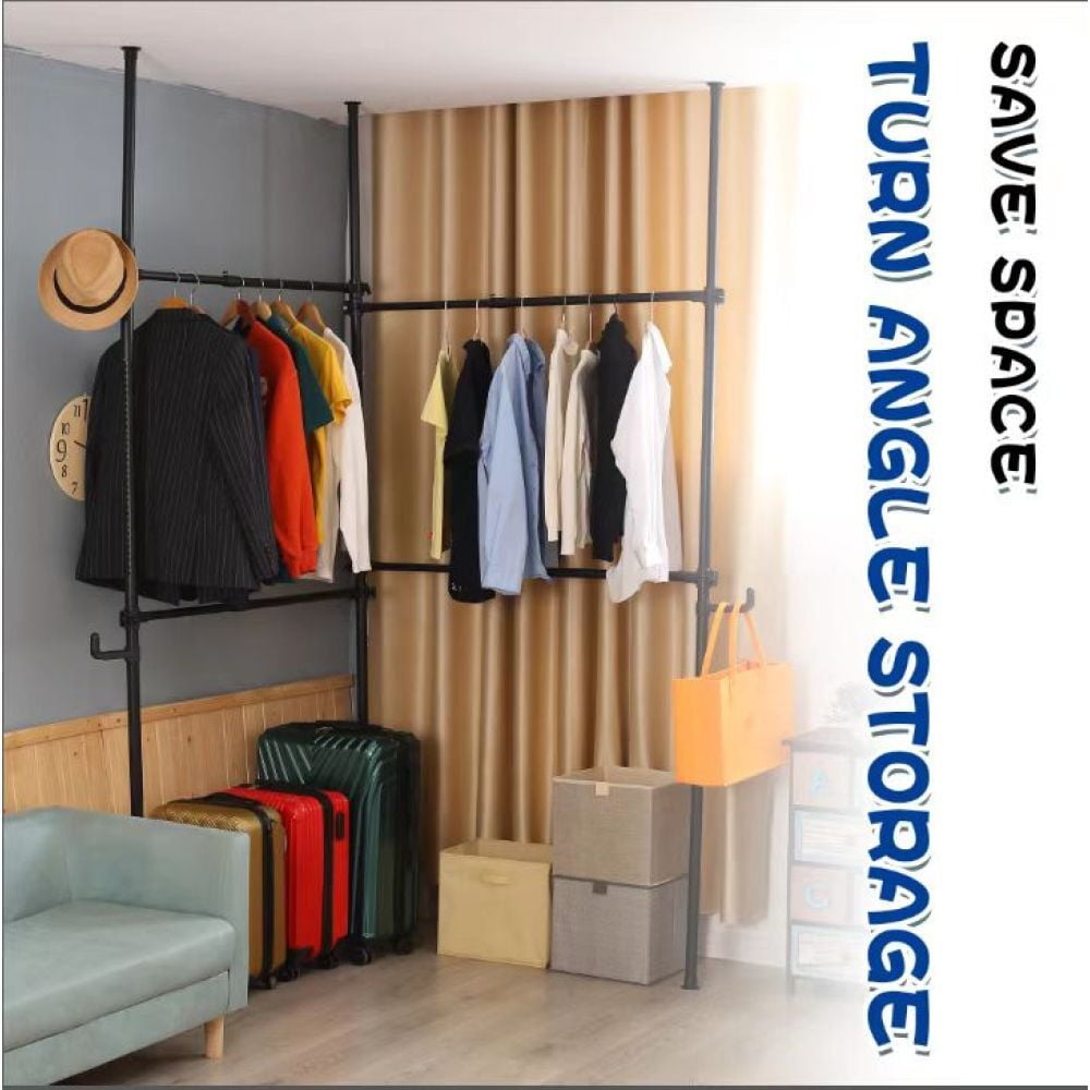 2 Tier Heavy Duty Clothes Rack Storage Organizer Adjustable Garment ...