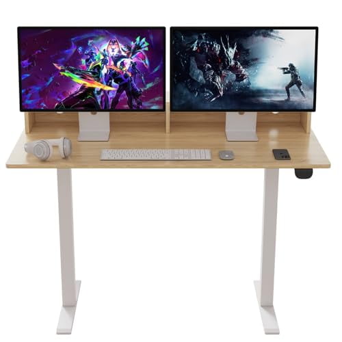 2-Tier Height Adjustable 45" Electric Standing Desk - Upgraded Ultra ...