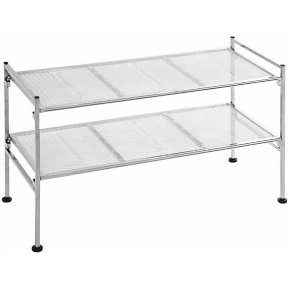 2-Tier Iron Mesh Utility Shoe Rack, Chrome - Walmart.com