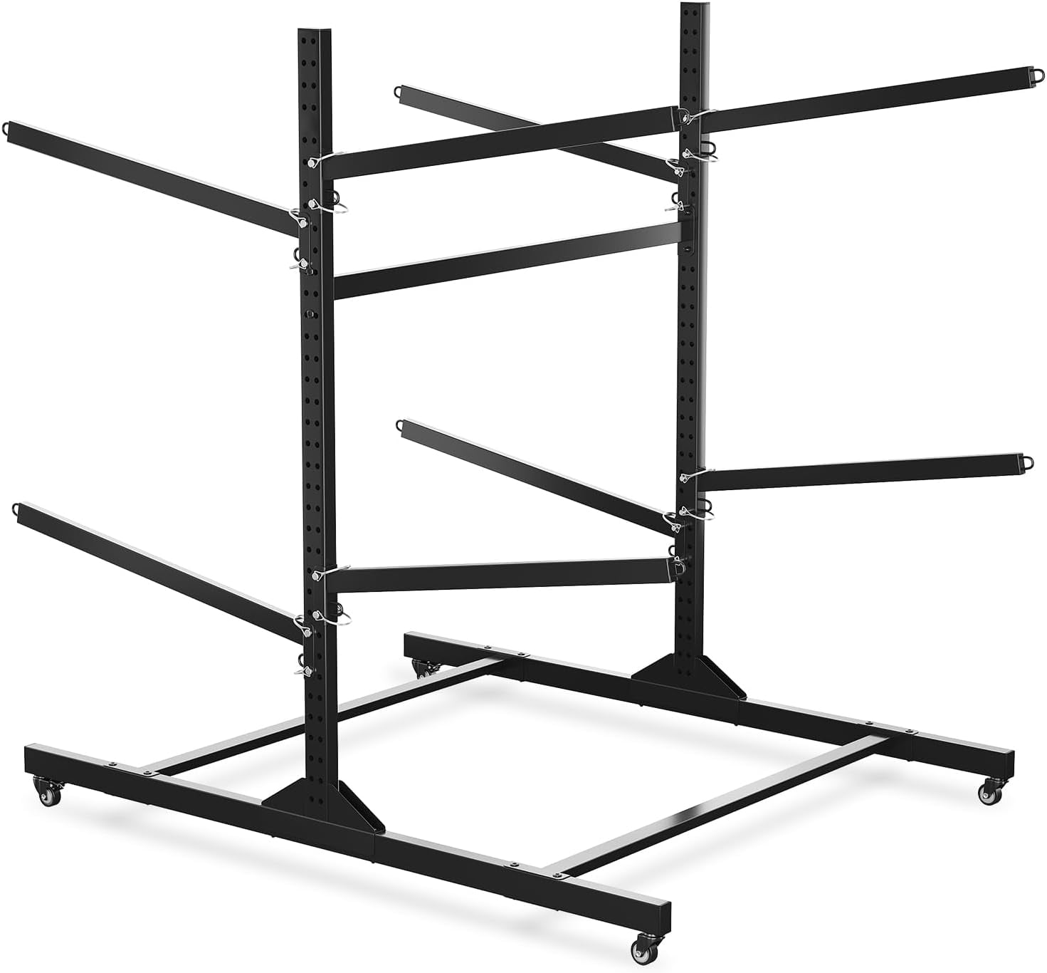 2 Tier Kayak Storage Rack - Double Sided Steel Stand for Kayaks Canoes ...