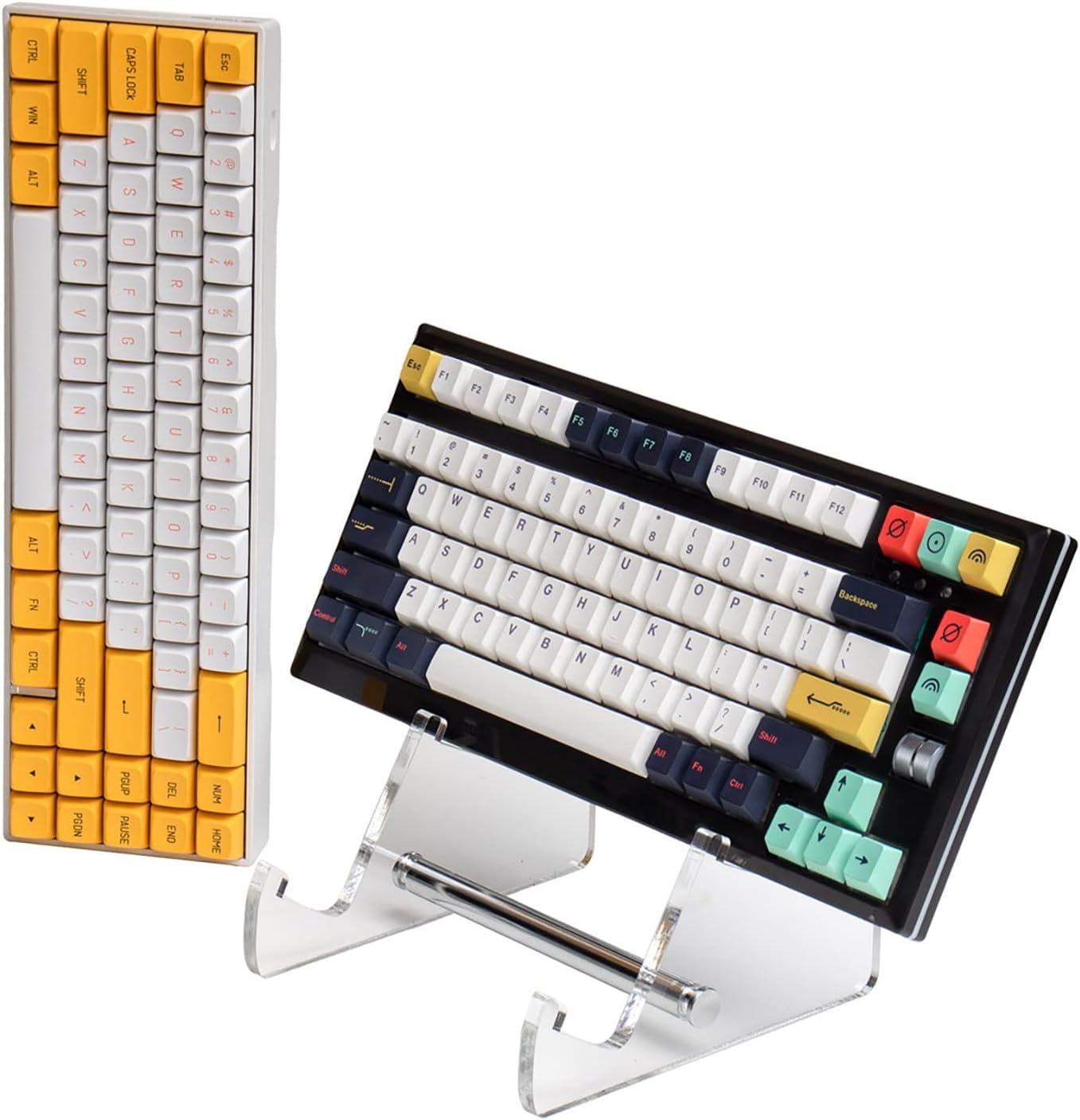 2-Tier Keyboard Display Stand Clear Acrylic Tablet Stand Mechanical ...