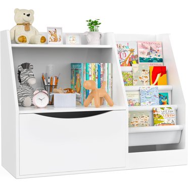 STAROUS Kids Bookshelf with Reading Nook, Toddler Bookcase Bench and ...