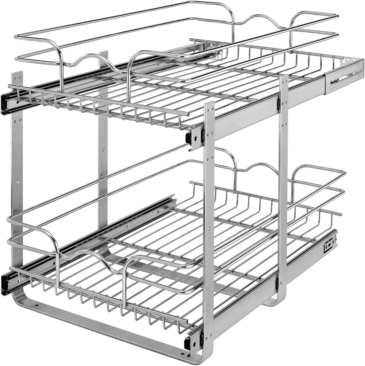 2-Tier Kitchen Cabinet Pullout Shelf and Drawer Organizer Slide Out ...