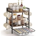 2 Tier Kitchen Counter Shelf Organizer, Coffee Bar Station Organizer ...