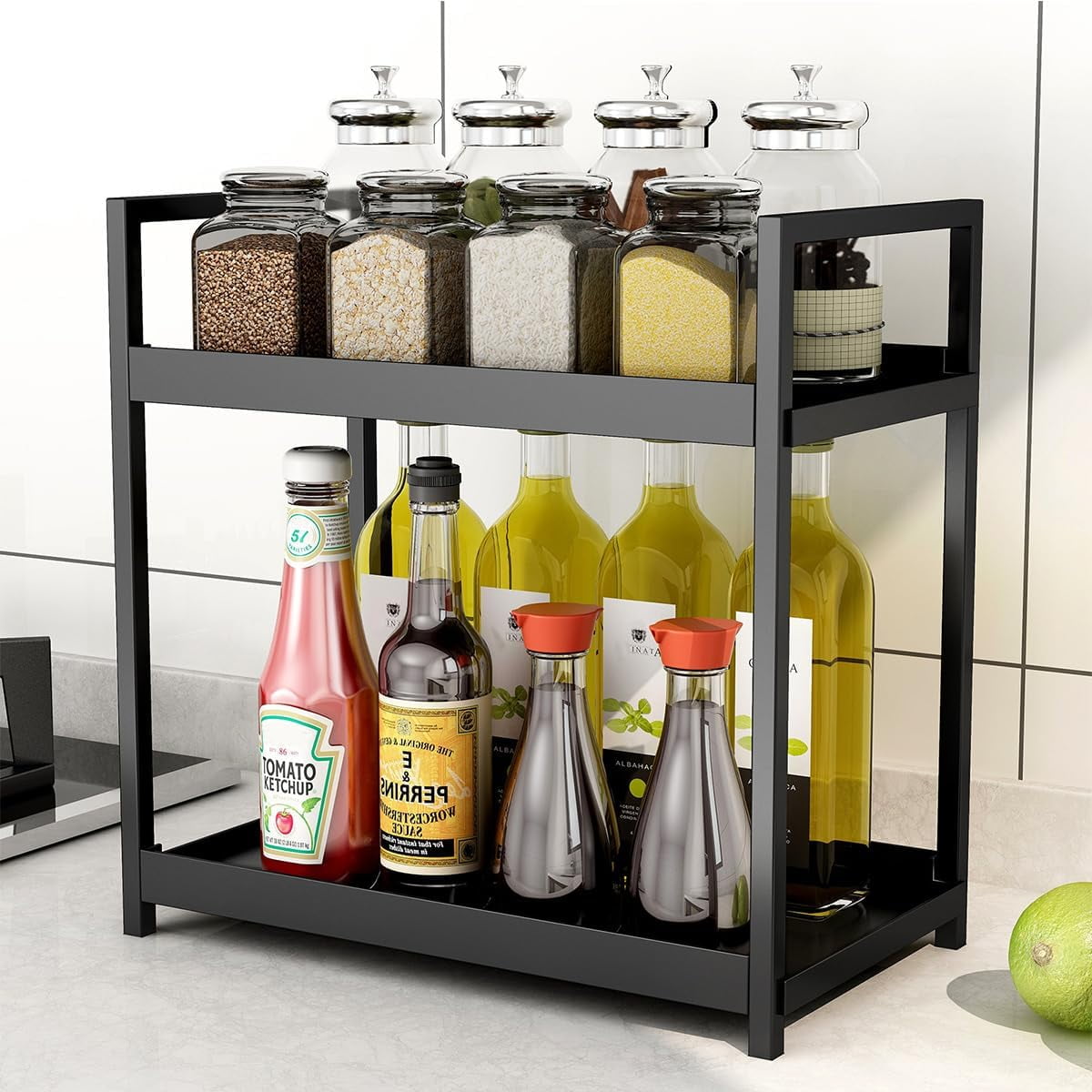 2-Tier Kitchen Countertop Organizer - Easy Assembly, Perfect for Spices ...
