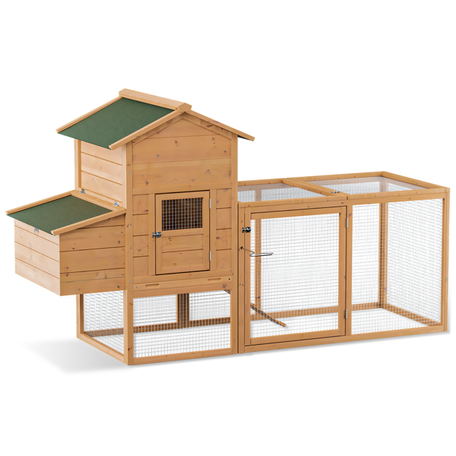2 Tier Large Ventilated Wooden Chicken Coop Duck Cage Rabbit Cage with ...