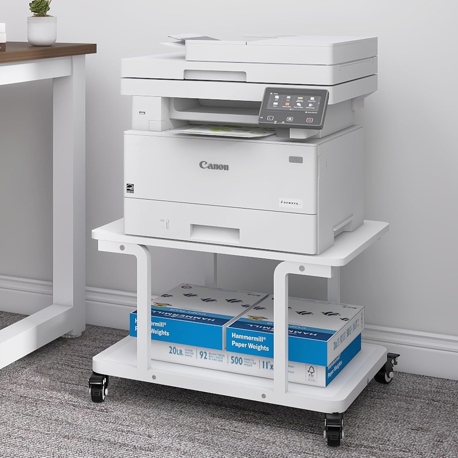 2 Tier Laser Printer Stand,24''x20''x15'' Large Printer Table Copier ...