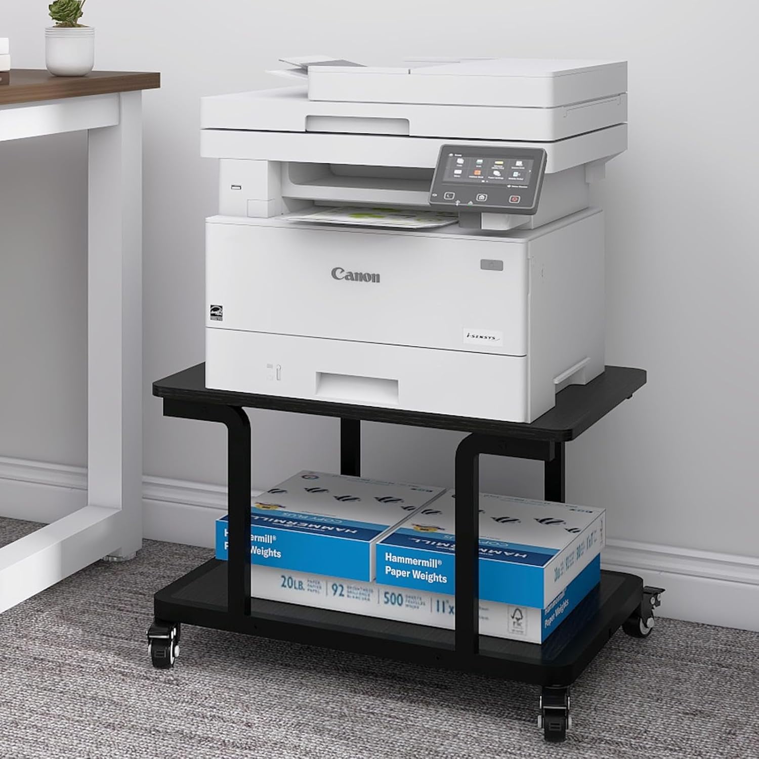 2 Tier Laser Printer Stand,24''x20''x15'' Large Printer Table Copier ...
