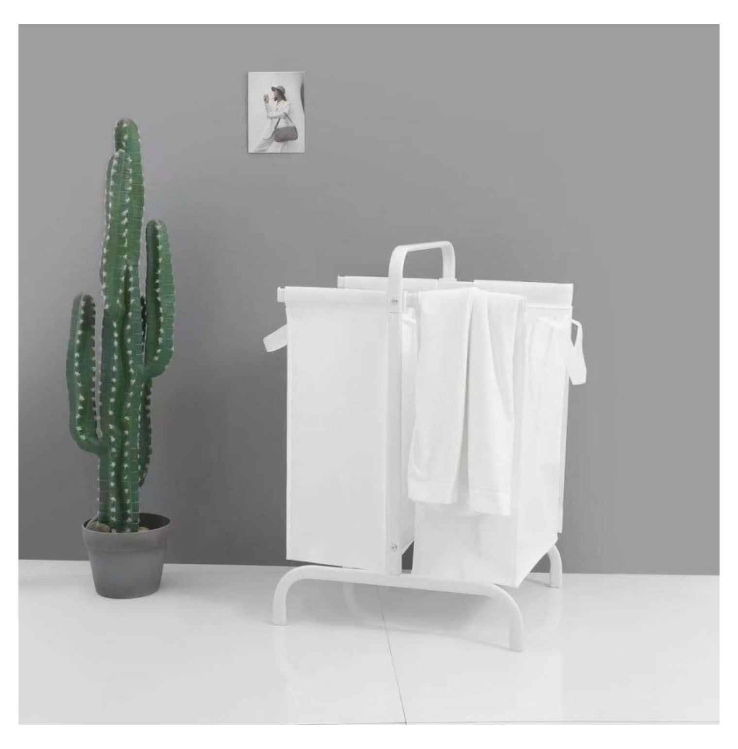 2-Tier Laundry Hamper 110L Large Clothes Basket Sorter with, Lid and ...